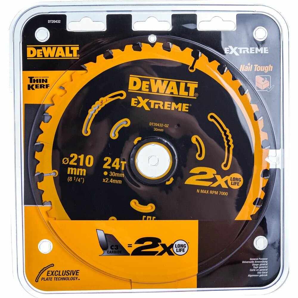 Диск пильный EXTREME (210x30 мм; 24T) DEWALT DT20432-QZ