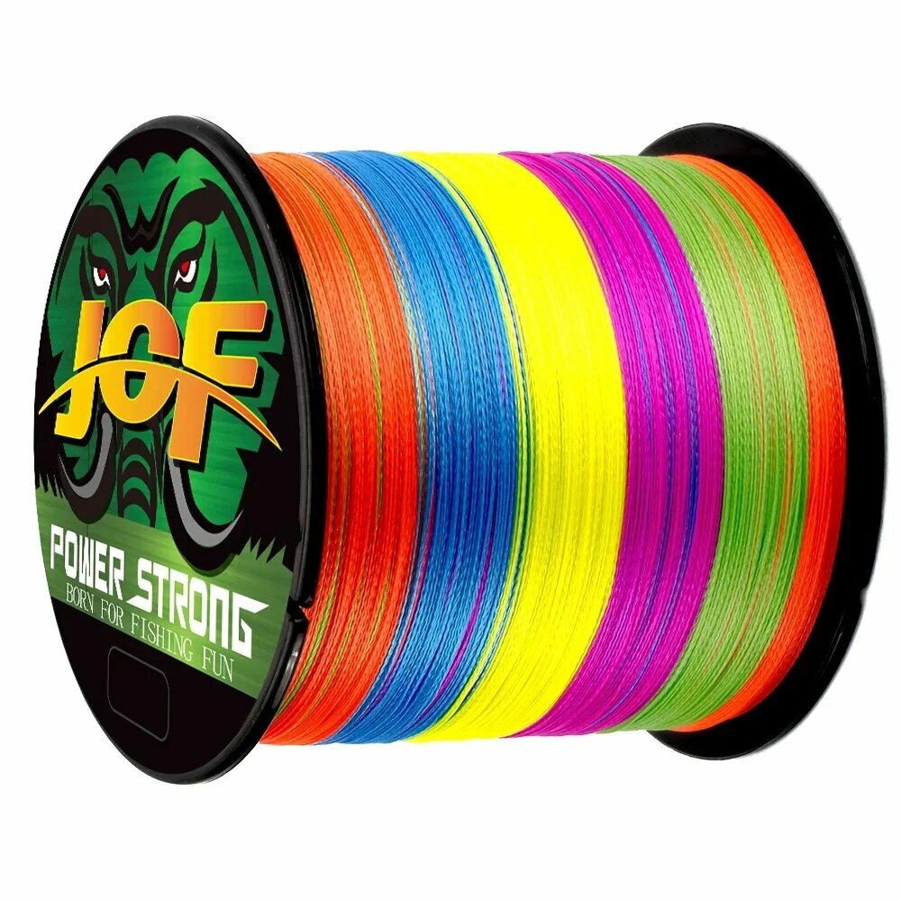 Многоцветная Плетеная Леска JOF, 4 Нити, Полиэтиленовое Прочное Плетение, 300 М/500 М/1000 М, Спиннинговая Леска Для Океана, .