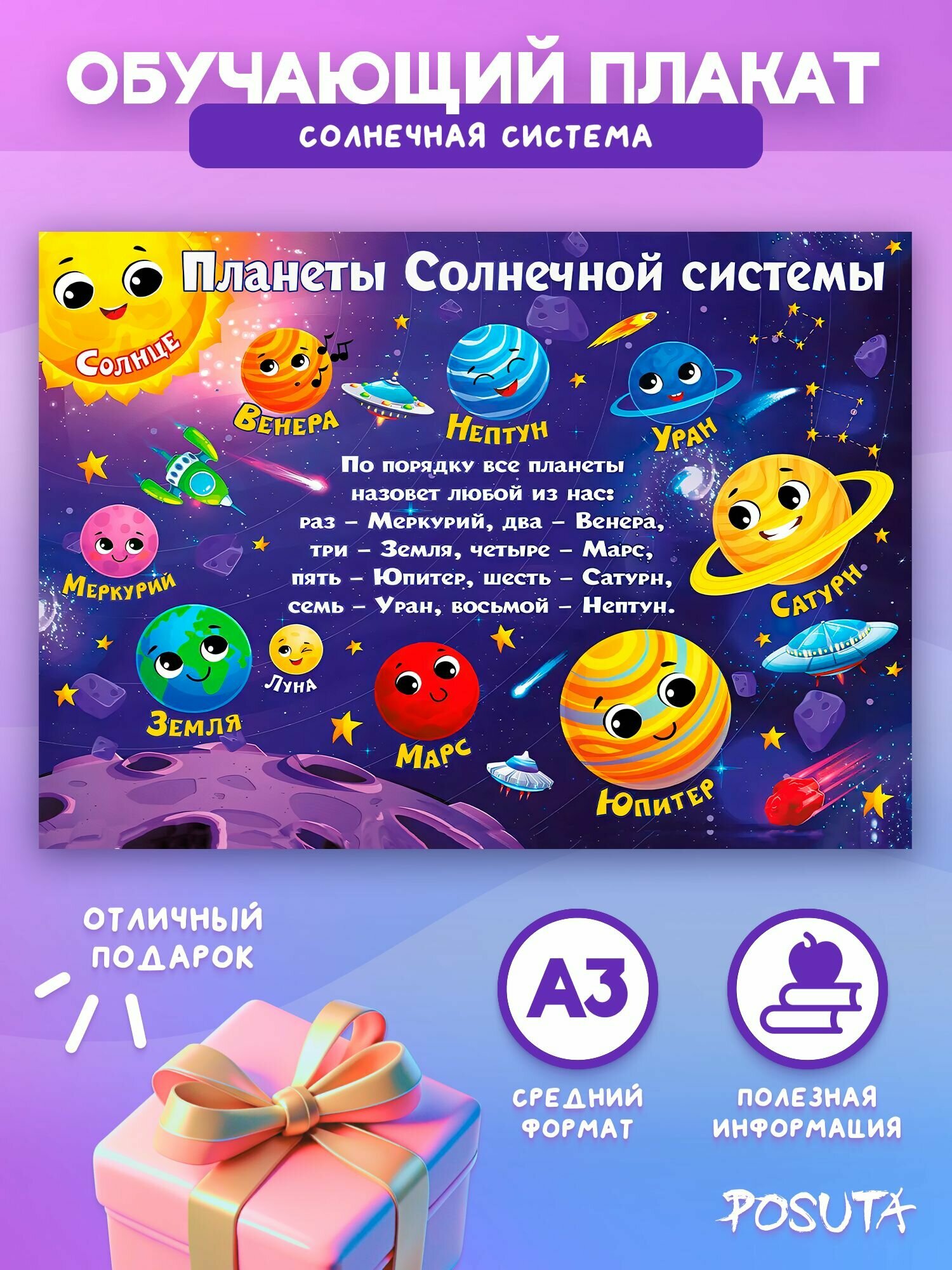 Обучающие постеры Солнечная система