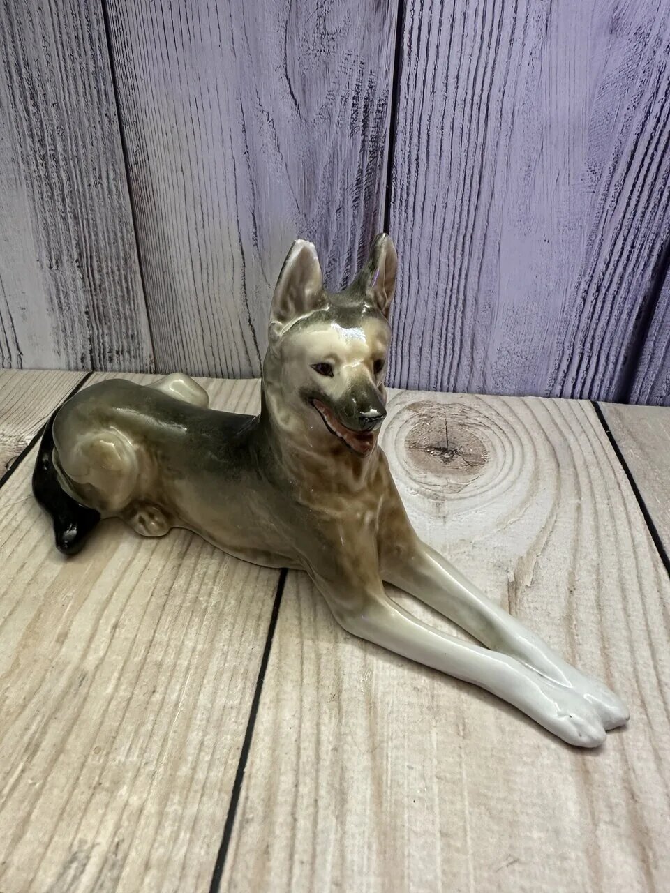Статуэтка Немецкая овчарка Лфз Фарфор ссср 70 годы винтаж