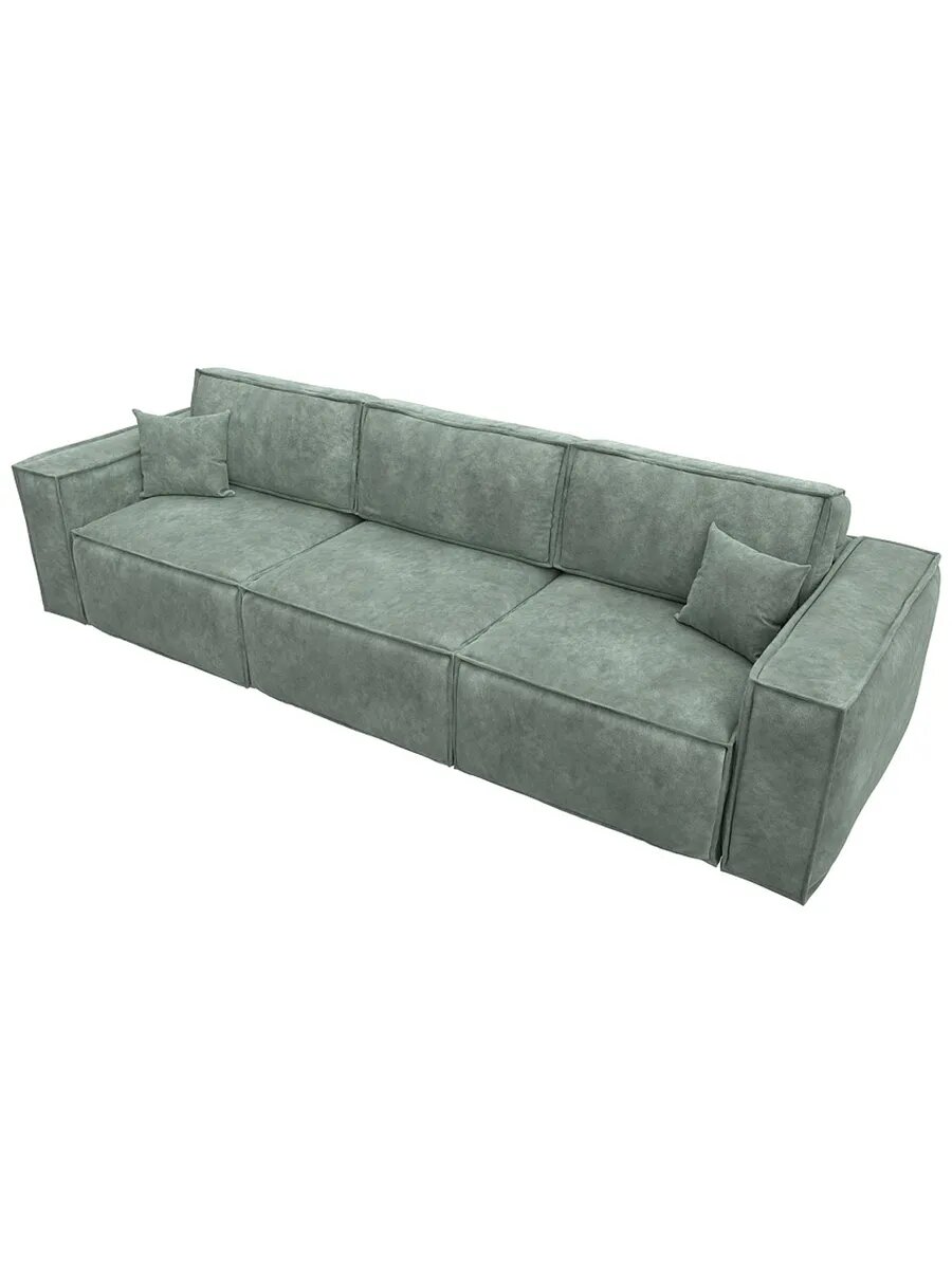 Большой прямой диван для гостиной Севилья, 359x96x118 см, c ящиком для белья, велюр