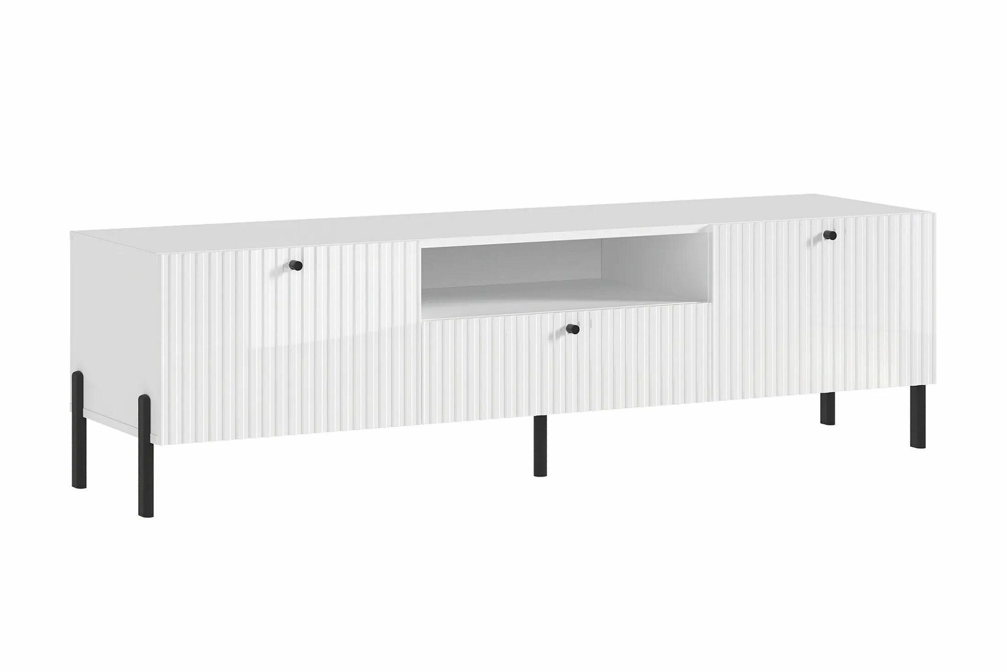 Тумба под телевизор Оливия (малая)(металл) (Белый Глянец, Белый)