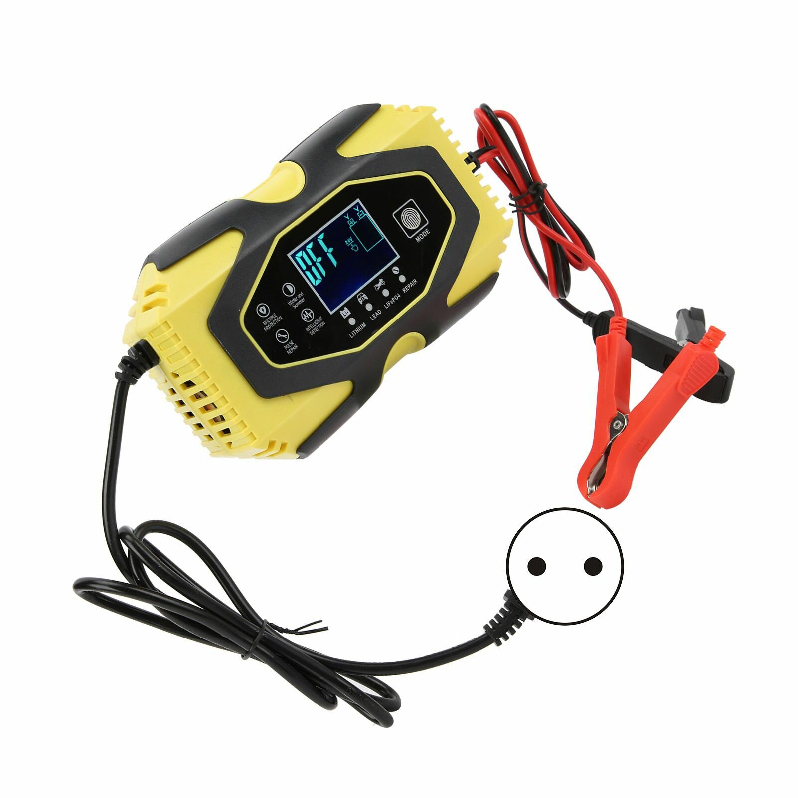 Автоматическое зарядное устройство для автомобилей и мотоциклов, 7-фазная зарядка, защита от перезарядки, 12В 6А/24В 3А