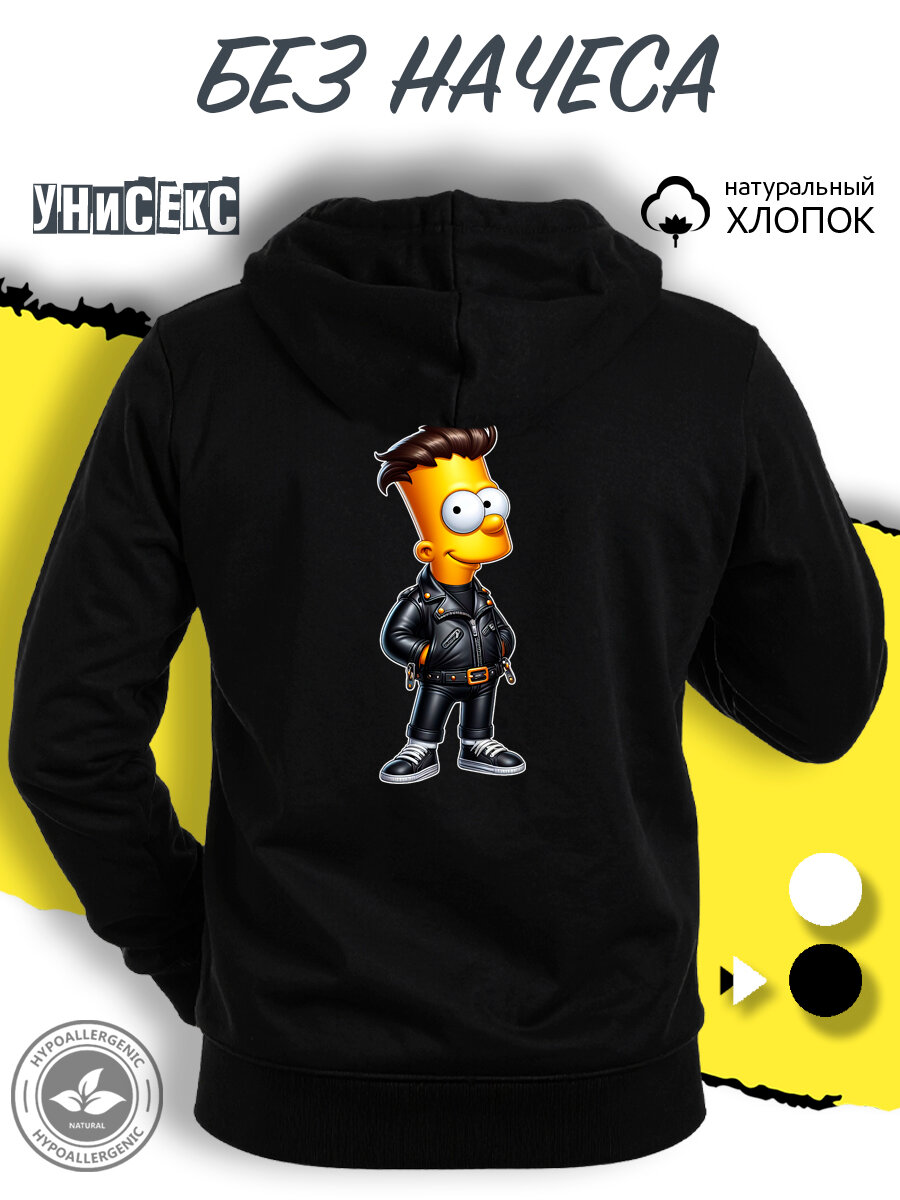 Худи SMAIL-P Толстовка свитшот Барт Симпсон Simpsons, размер XL, , черный — фото 1