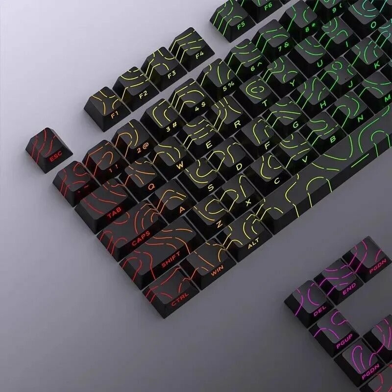 Кейкапы, для механической клавиатуры CHERRY, PBT, PC, 87+10 клавиш