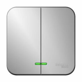 Blanca Выключатель 2-кл. с подсветкой О/П 10А, 250B, изолир пластина Алюминий BLNVA105113