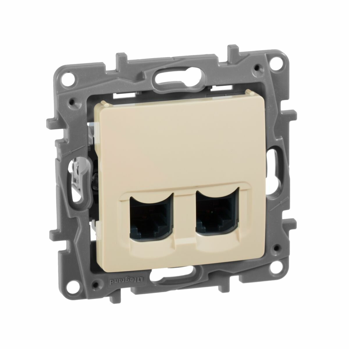 Розетка компьютерная 2-ая (RJ45) 5 кат. UTP, Слоновая кость Legrand Etika 672355
