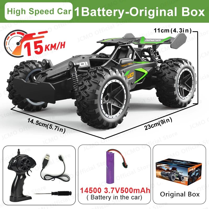 Радиоуправляемая машина JJRC 1:18, 15 км/ч, Green-1Battery