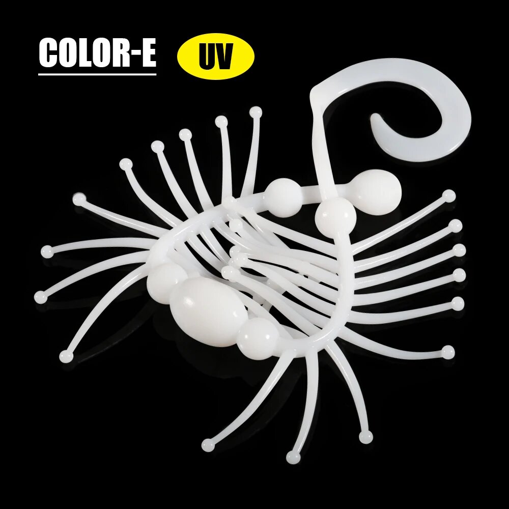 Мягкая приманка креветка Color-E UV, 13 см, Белый