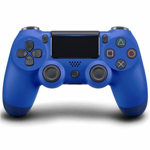 Геймпад проводной с вибрацией Dual Double Shock для PS4, синий, материал ABC, длина кабеля 2.2м, размер 162x55x98мм, вес 0.25кг, подключение USB, функция цифровая и режимная симуляция, для PS4 и ПК