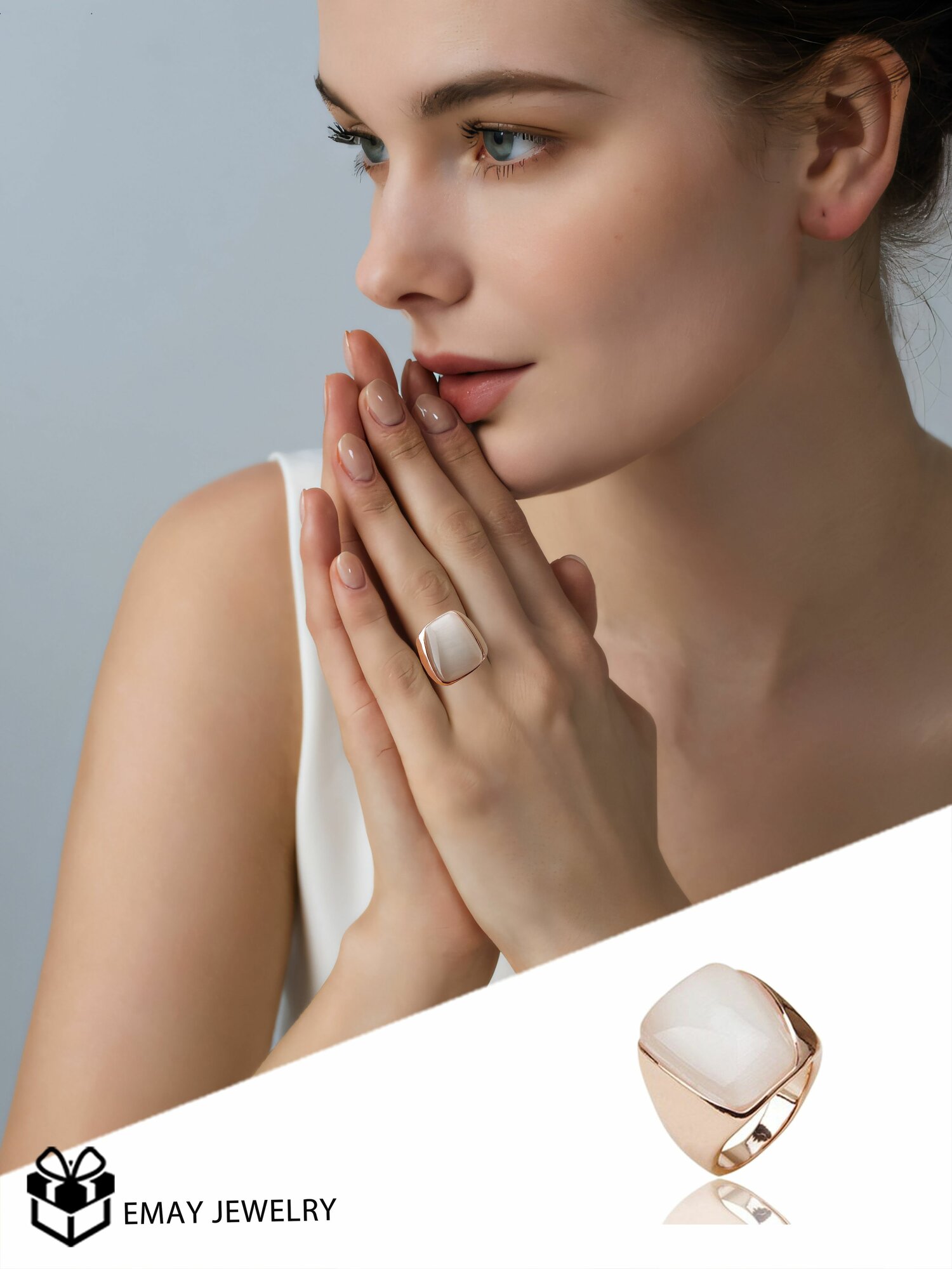 Кольцо, кошачий глаз синтетический, искусственный камень