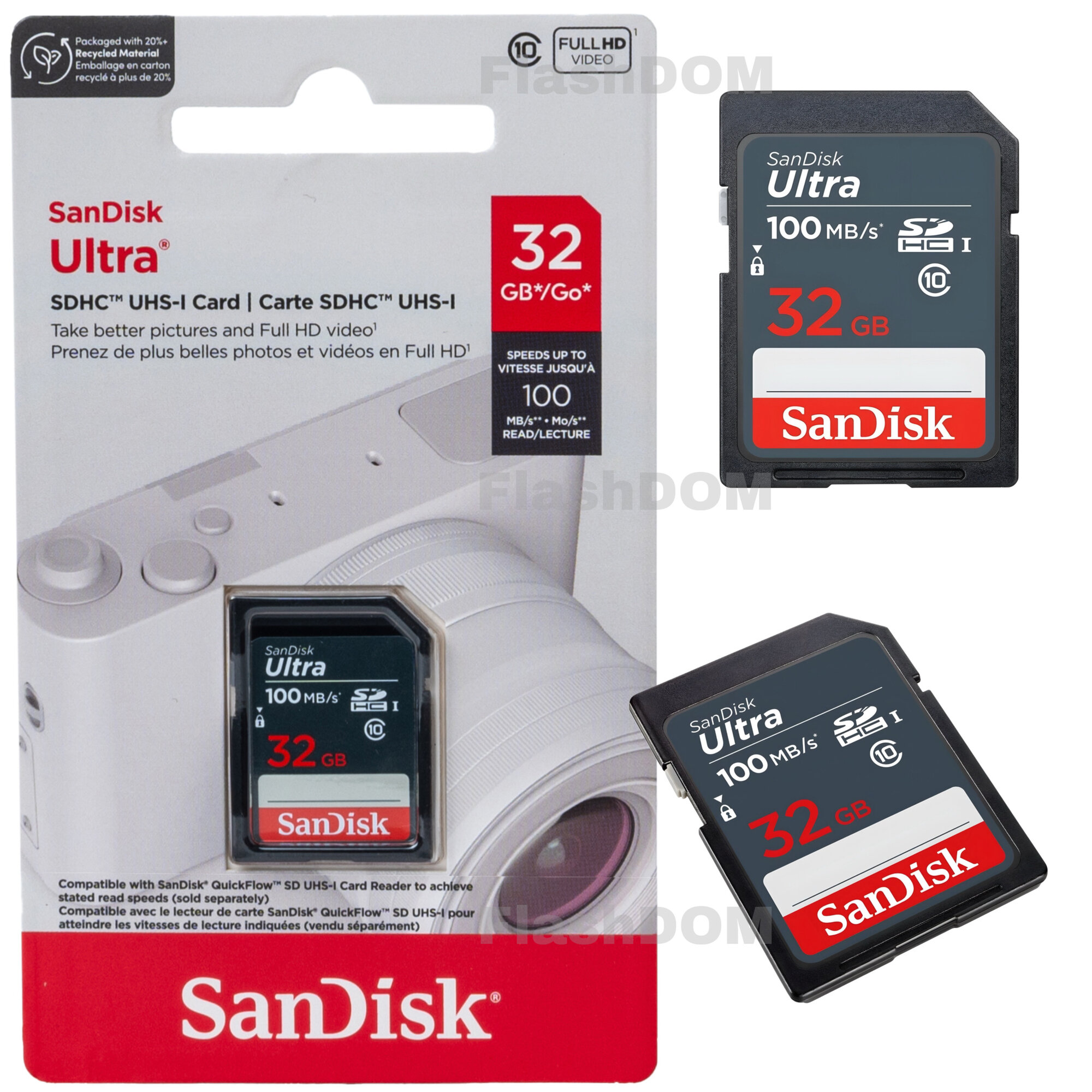 Карта памяти SanDisk SDHC 32 ГБ Ultra Class 10 UHS-I U1 (100 Mb/s)