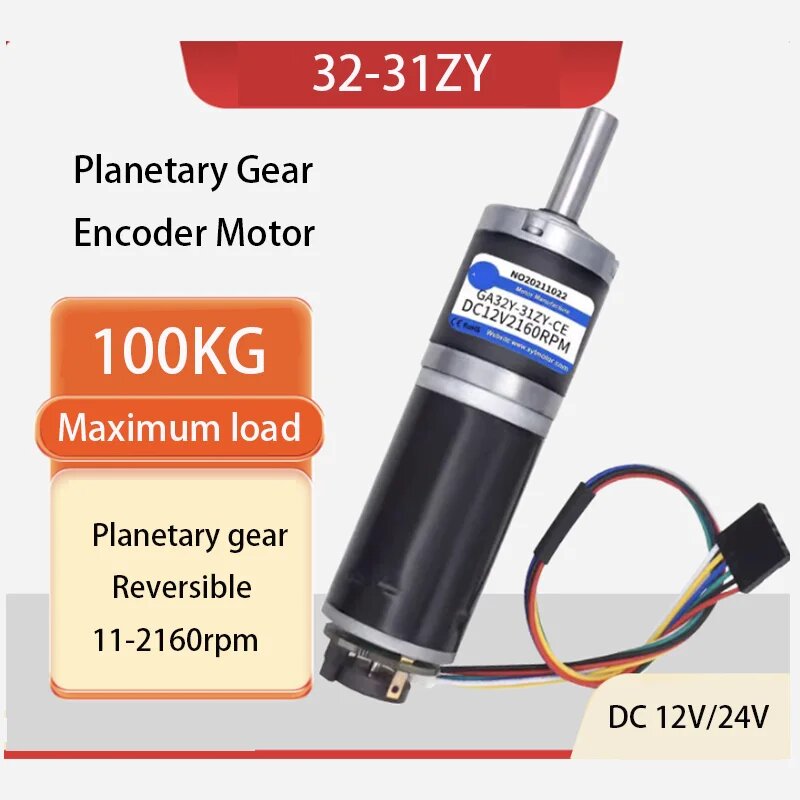 Редукторный двигатель 32-31ZY 12В/24В 421RPM, 6mm shaft, 24 В