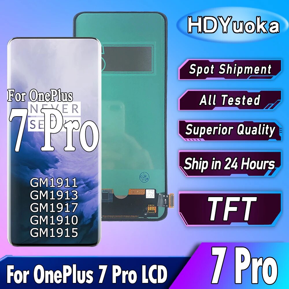 6,67 "TFT для OnePlus 7 Pro ЖК-дисплей GM1911 GM1913 GM1917 GM1910 GM1915, сменный дигитайзер сенсорного экрана