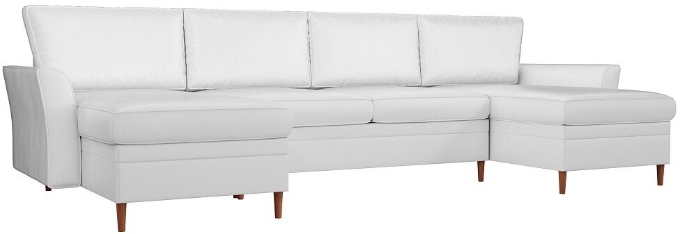 Угловой диван София-П Белый Экокожа, пантограф (тик-так), 295х151х76 см, с ящиком для белья