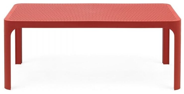 Столик пластиковый журнальный Nardi Net Table 100х60 см, Италия, цвет коралловый