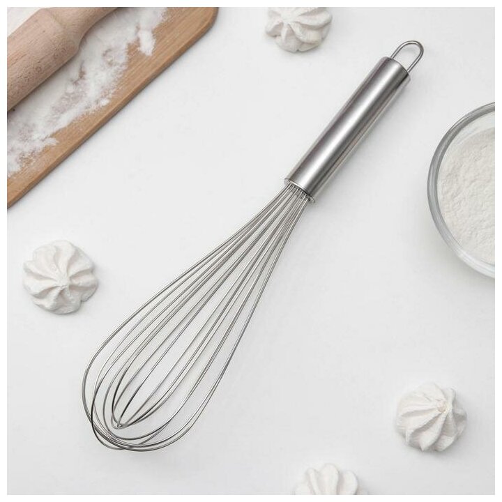 Венчик кулинарный KONFINETTA Сильвер , струна 1,3 мм, 35x7x7 см, цвет хромированный