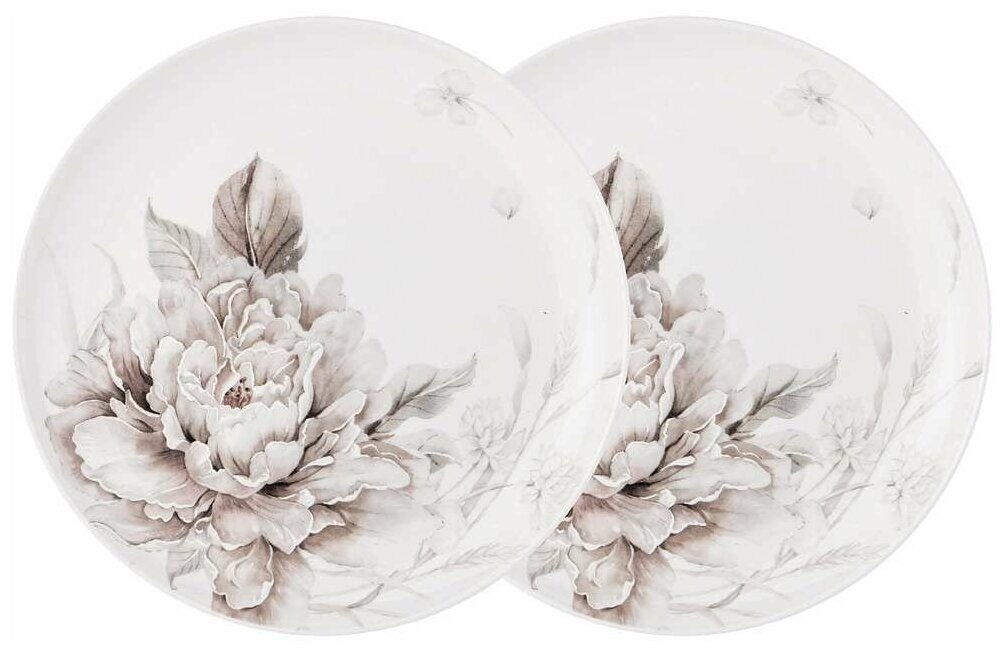 Набор из 2 тарелок закусочных lefard white flower 20,5см KSG-415-2127