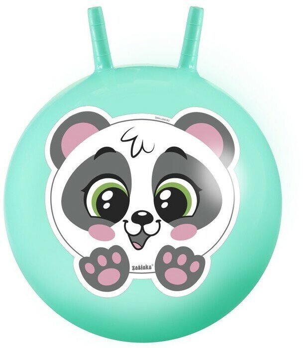 Мяч прыгун с рожками "Панда" 45 см, 380 гр, цвет бирюзовый 7350276