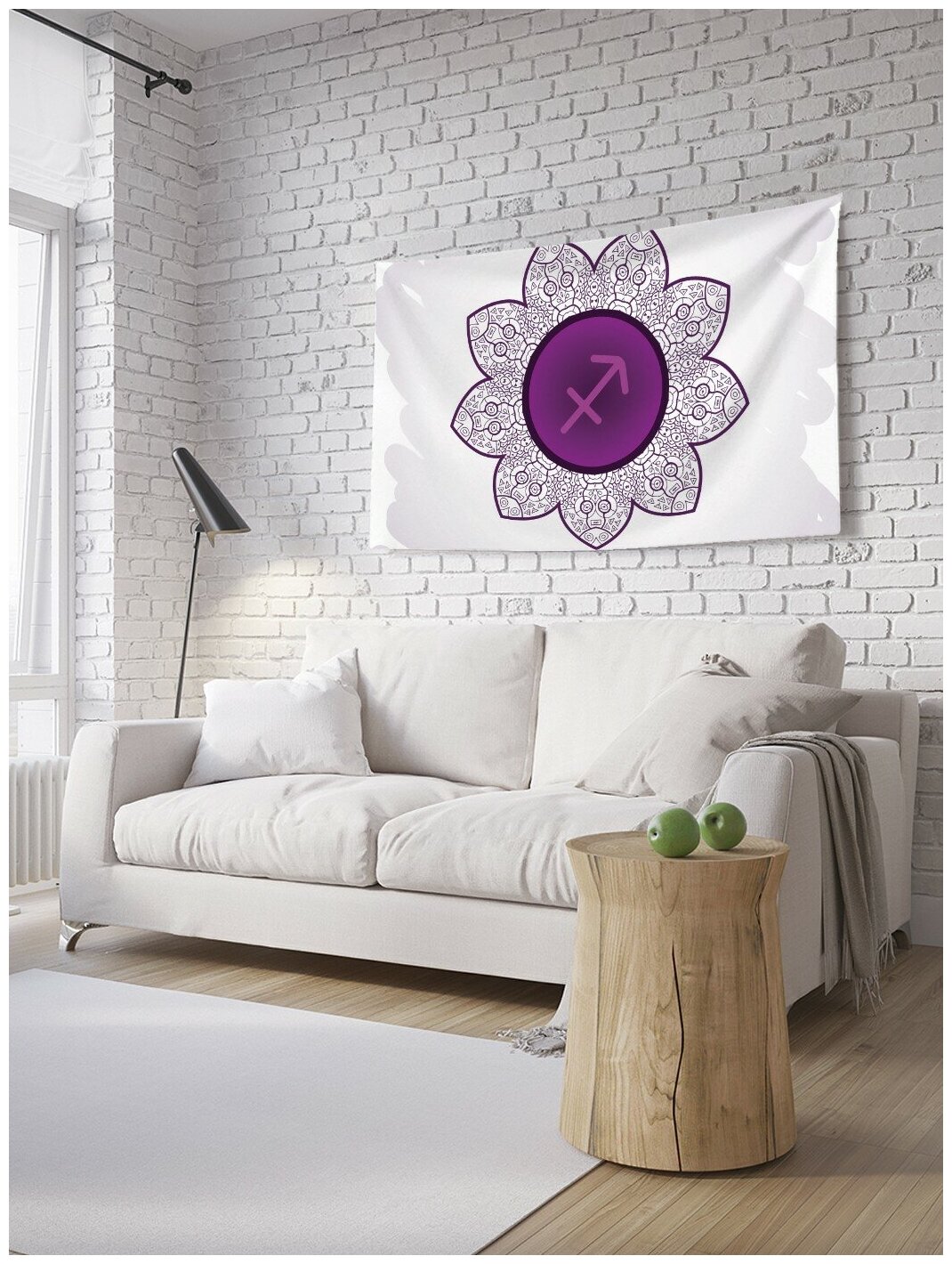 Фотопанно на стену горизонтальный постер 100х150 "Знак Стрельца в мандале", JoyArty