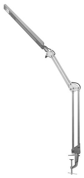 Светильник настольный Camelion LED KD-821 C03 серебро,8 Вт, 230В, 2 ур. ярк,350лм, струбцина)