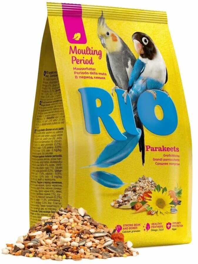 RIO: Корм для средних попугаев, рацион в период линьки, 1 кг