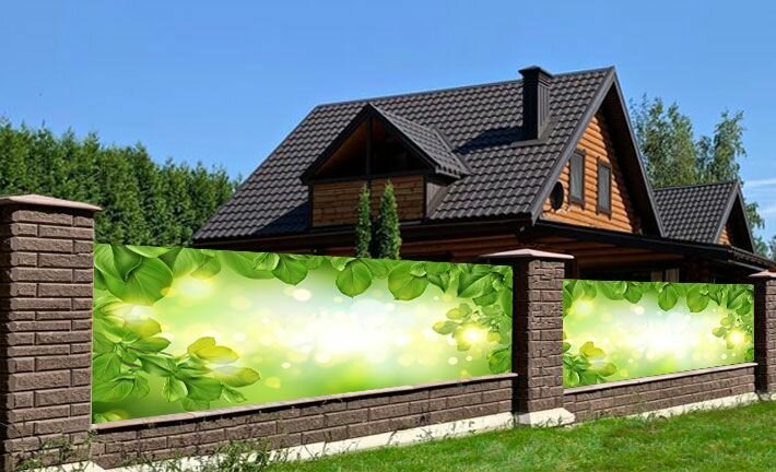 Баннер на забор 1,5 х 6 м с люверсами / Зелень 1