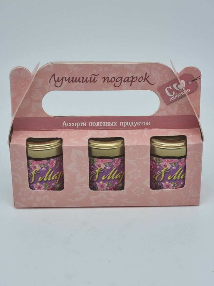 Набор Праздничный подарочный набор 3 меда с 8 марта