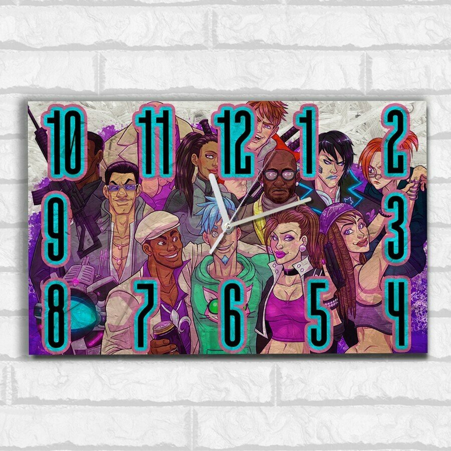 Настенные бесшумные часы ОСП, игра Saints Row The Third - 540