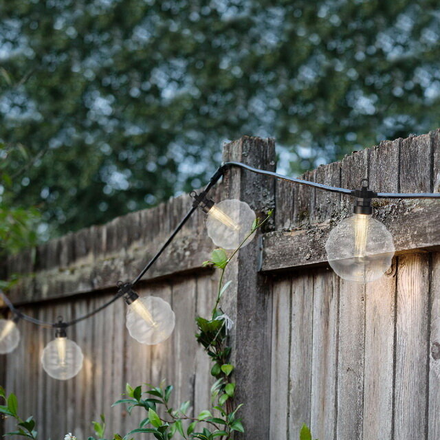 Гирлянда из лампочек Россен, 10 ламп, теплые белые LED, 4.5м, черный ПВХ, соединяемая, IP44, Kaemingk (Кейминг), 490170