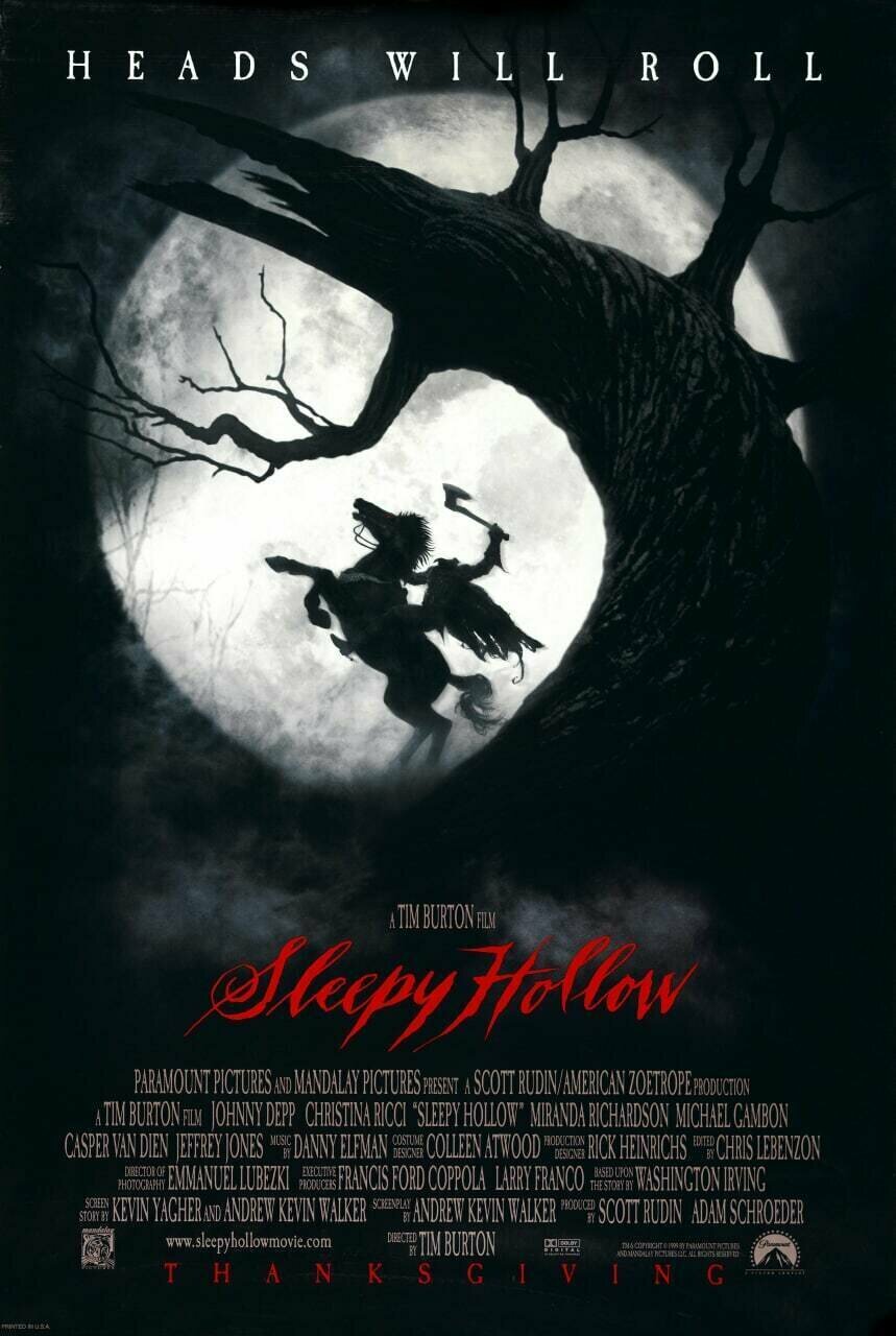 Плакат, постер Сонная Лощина (Sleepy Hollow, 1999) на бумаге, размер 21х30см