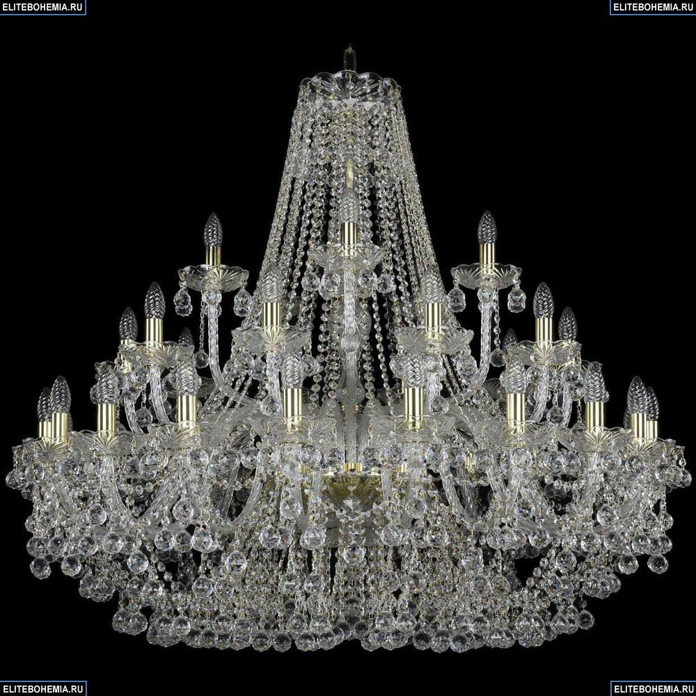 1409/20+10+5/400/G Хрустальная подвесная люстра Bohemia Ivele Crystal