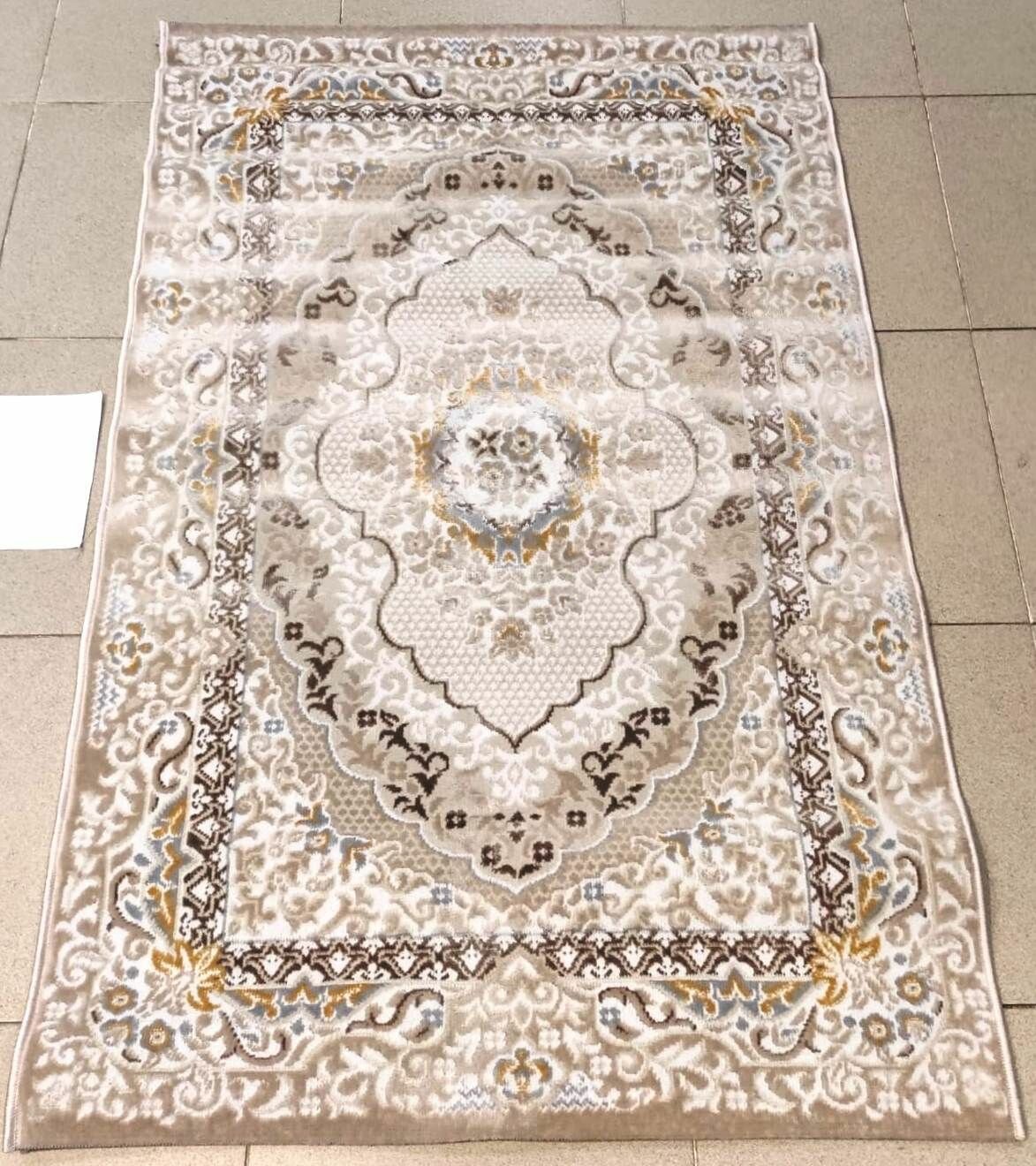 Ковер Классический БАЛ текстиль BAYAZHAN NATUREL KZ F431A Бежевый 1 м на 1,5 м