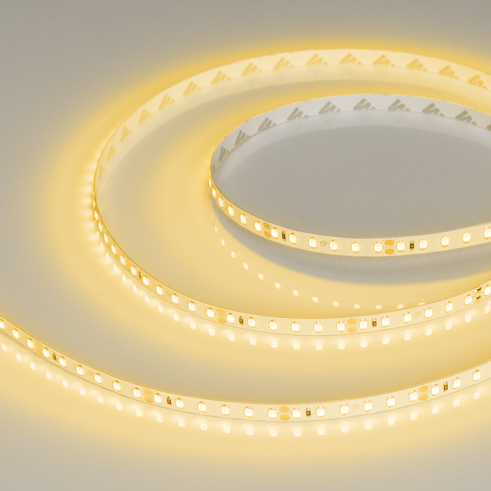 Светодиодная Лента RT-A120-8mm 24V Yellow (9.6 W/m, IP20, 2835, 5m) (Arlight, Открытый) 008780(2)