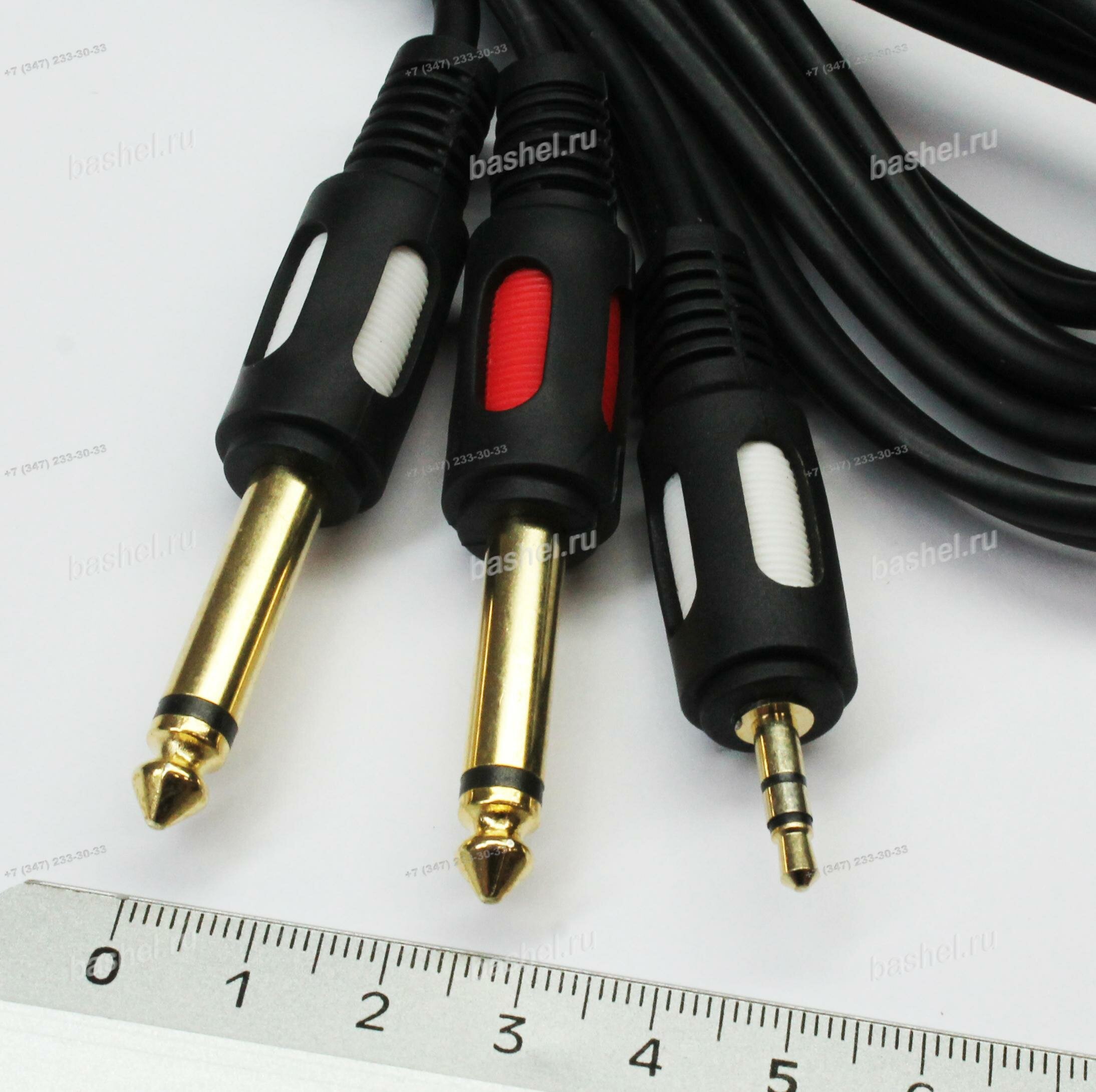 Шнур «Джек 3,5 мм» стерео - 2 штекера «Джек 6,3 мм» DAYTON моно 5,0 м