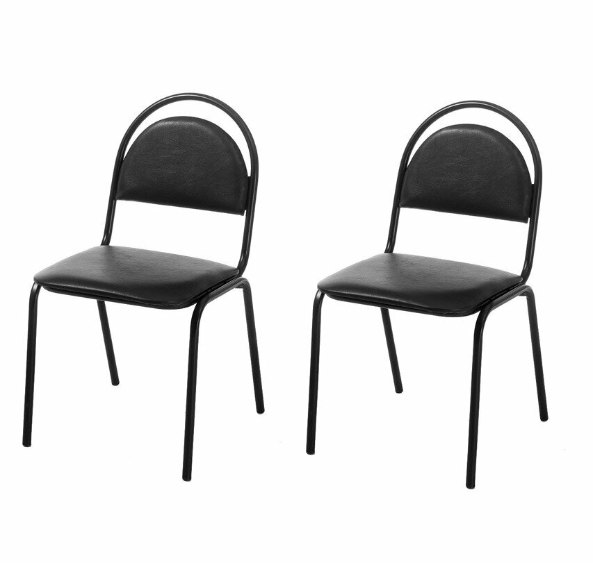 Офисный стул Стандарт чёрный, обивка экокожа, 2 шт