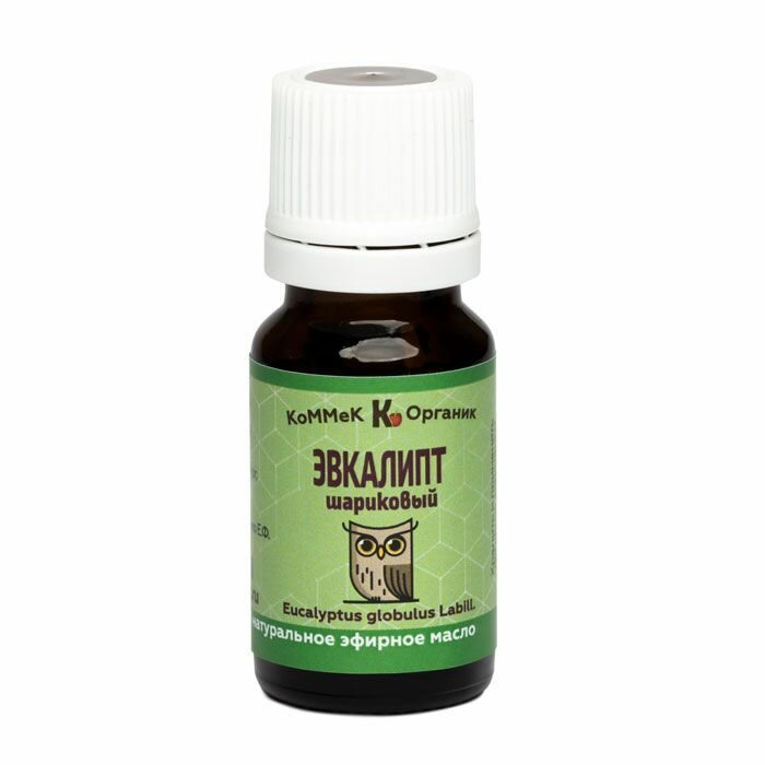 Эфирное натуральное противовирусное масло Эвкалипта 10 мл, КоММеК Органик