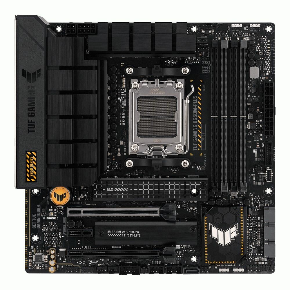Материнская плата ASUS TUF GAMING B650M-PLUS AM5 mATX 4xDDR5 2xPCIEx16 PCIEx1 2xM.2 USB-C DP HDMI 2.5GLAN (90MB1BG0-M0EAY0) (912392)