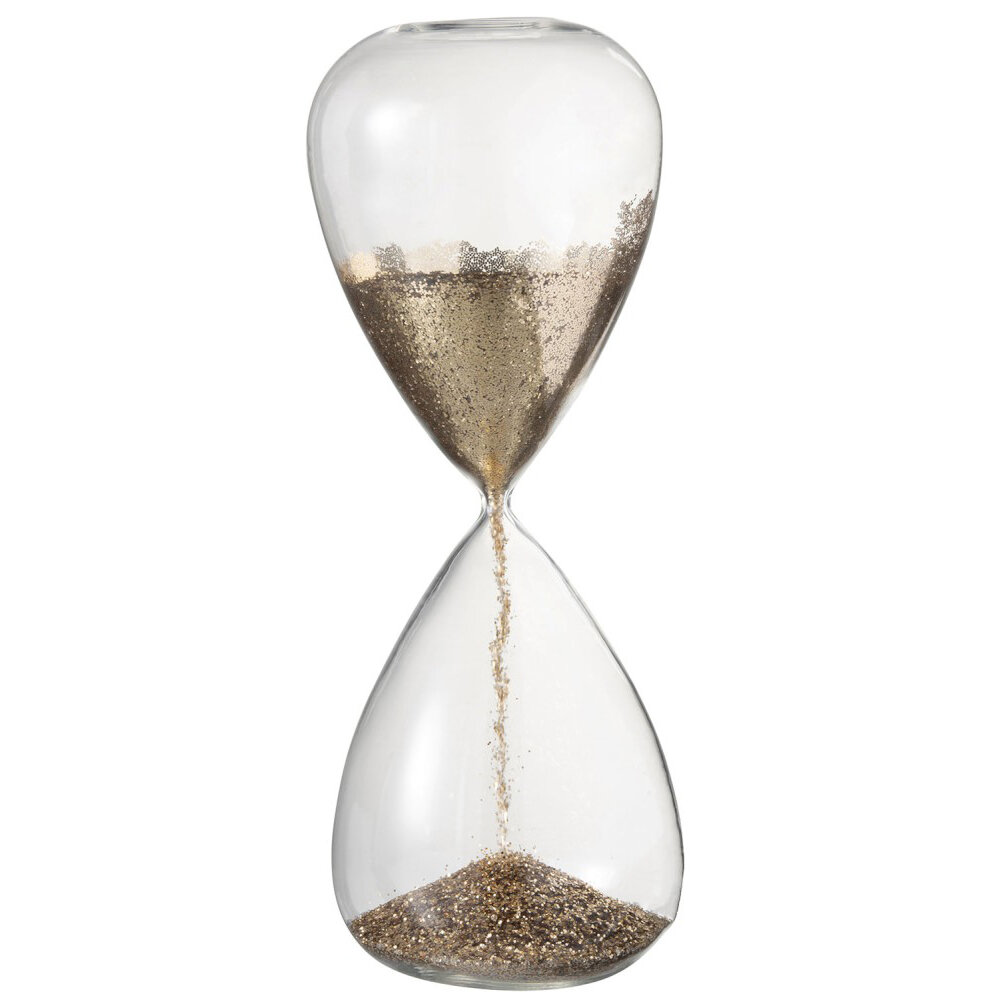 Декоративная фигурка J-Line, стекло, высота 41см, песочные часы, наполненные блестками, 57051
