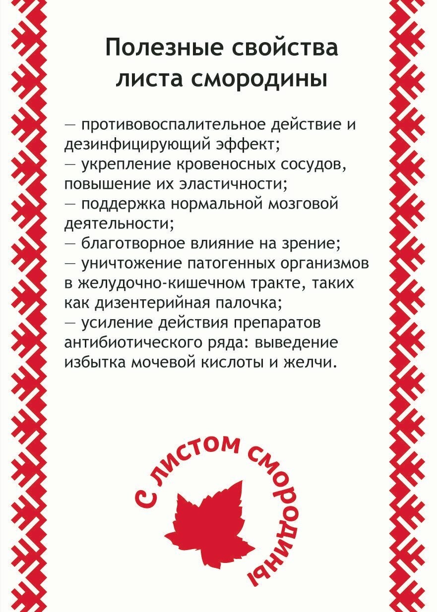 Лист смородины 500 г, жаропонижающий, дезинфицирующий, тонизирующий — фото 1