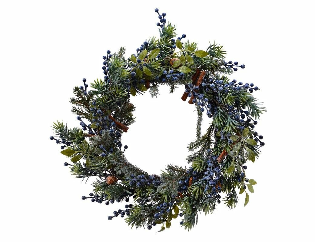 Декоративный хвойный венок "Зимняя голубика", 60 см, Kaemingk