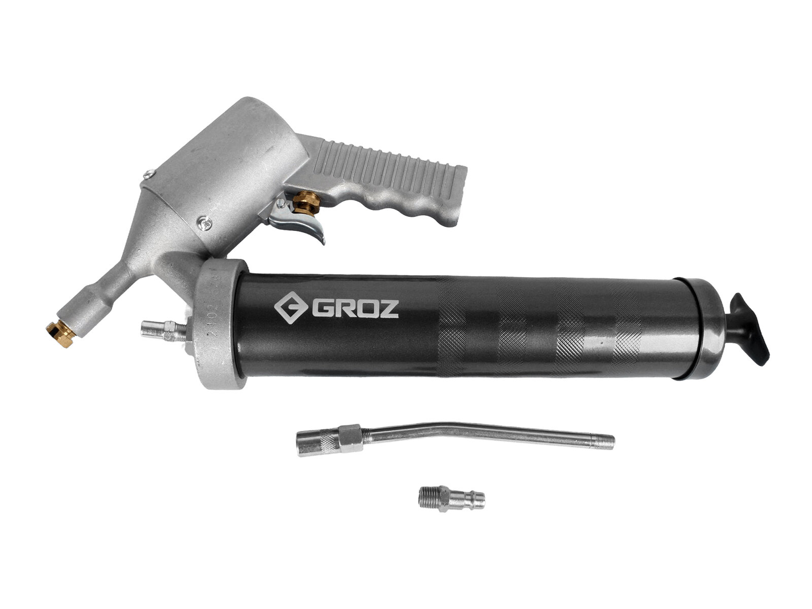 Шприц пневматический 500мл, трубка 150мм с удлиненной резьбой 1/8 под картридж 400г GROZ GR43300