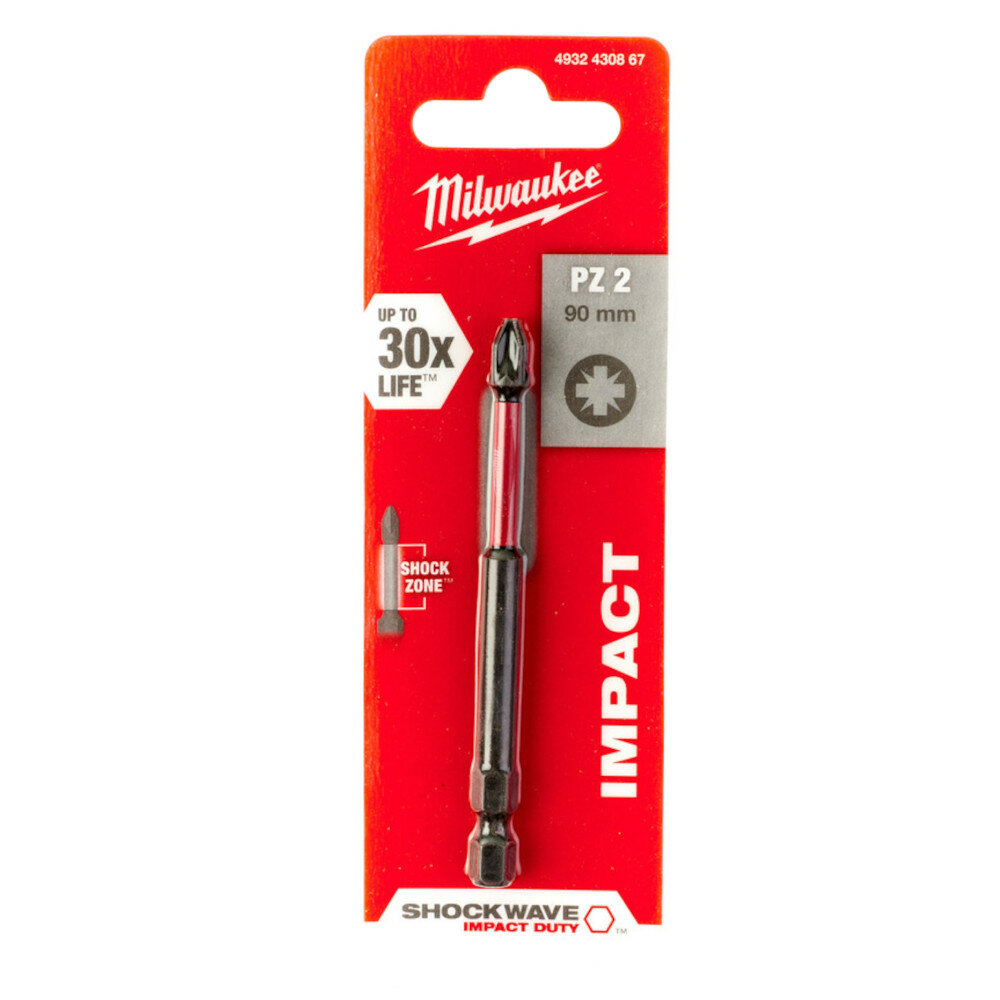 Бита Milwaukee Shockwave Impact Duty PZ2 90мм, 4932430867