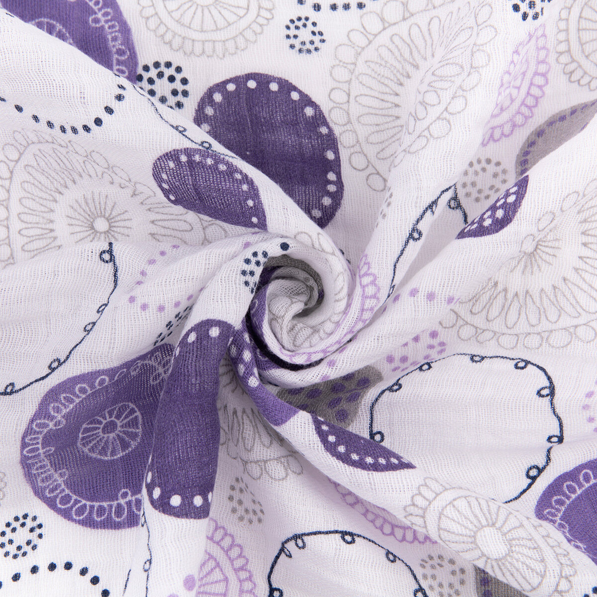 Ткань муслиновая отрез 100x125 см 100% хлопок "PEPPY" EMBRACE, Shannon Fabrics, whimsy circle amethyst