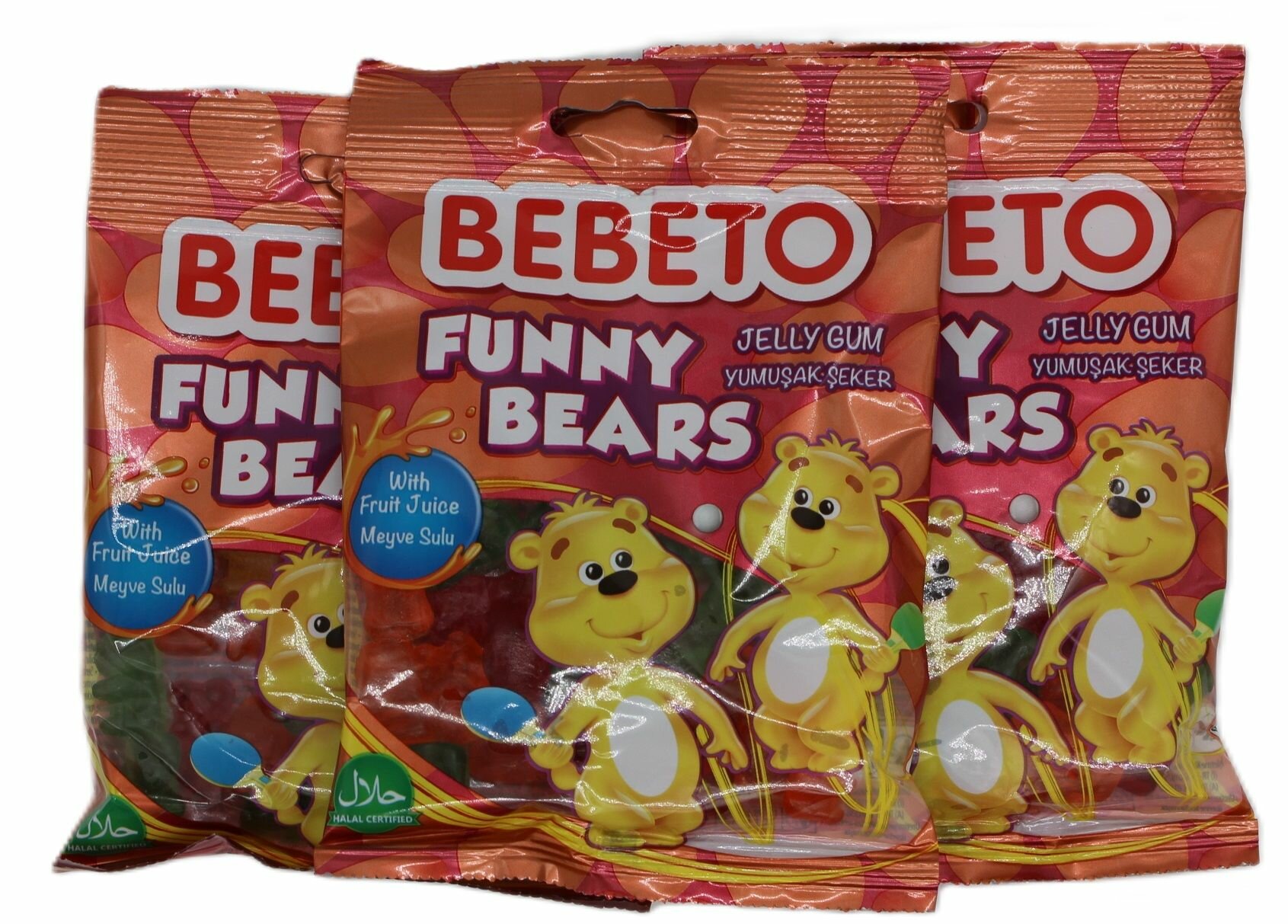 Мармелад жевательный Bebeto Веселые медвежата Funny Bears 3шт по 80гр