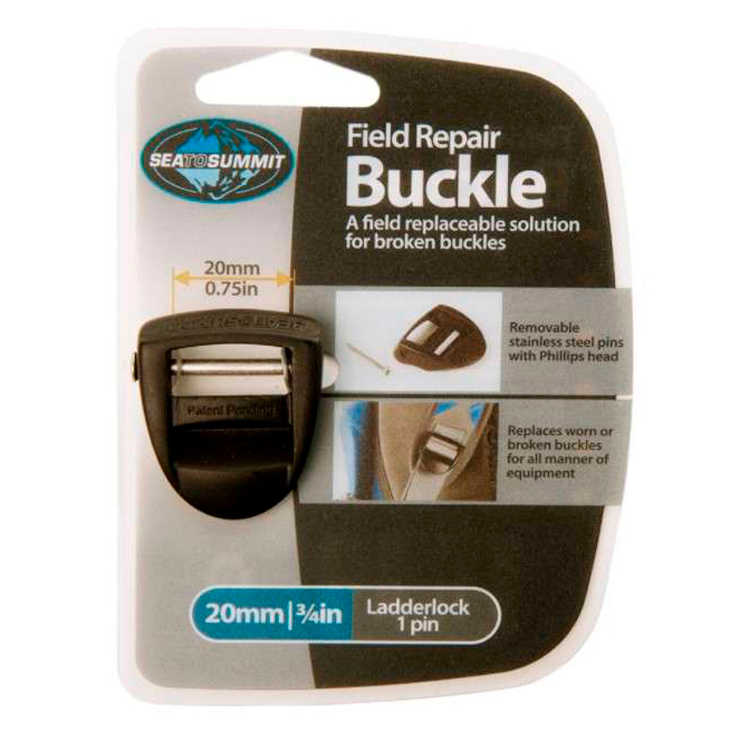 Пряжка Sea To Summit Field Repair Buckle 20mm Ladderlock 1 pin Black