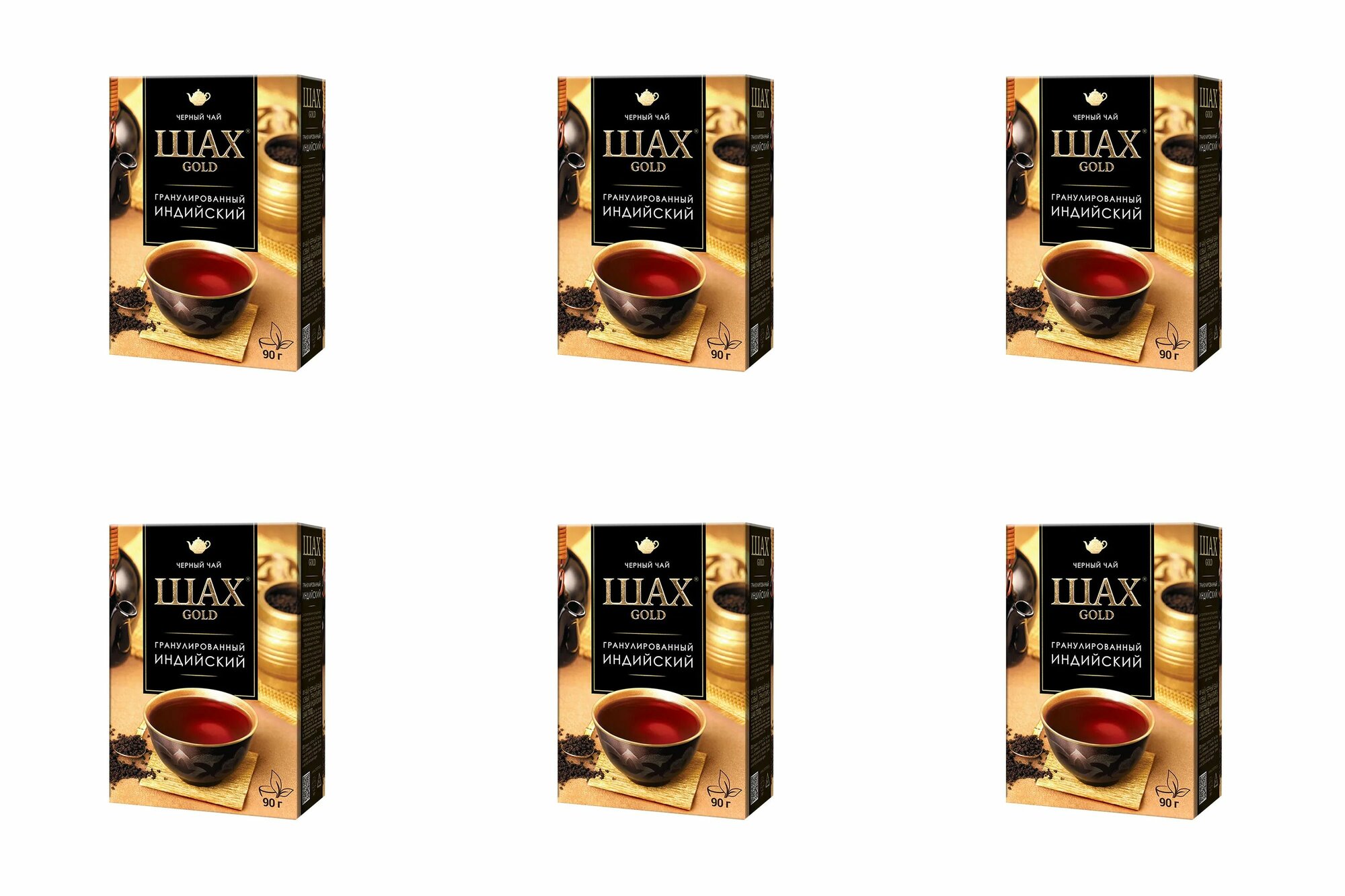 Шах голд Чай листовой 90 г гранулычерный 6 шт