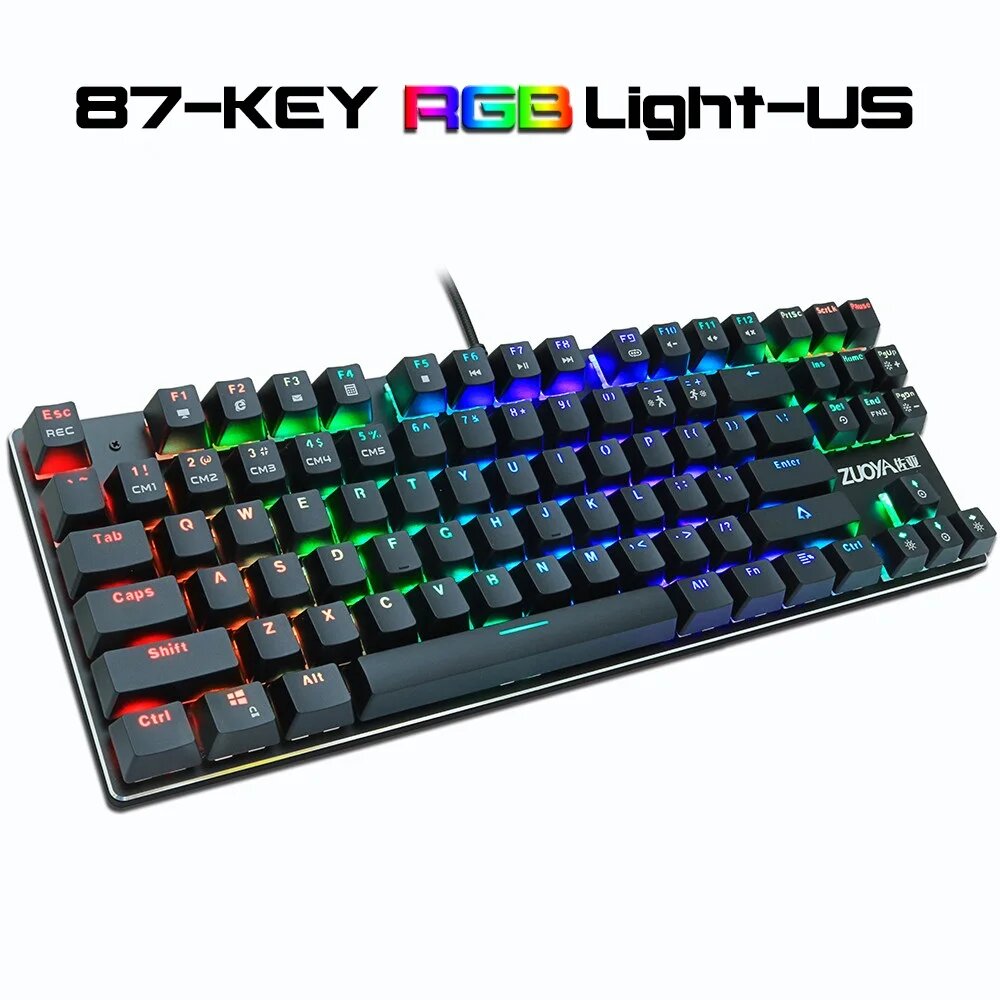 Механическая клавиатура 87 клавиш Red switch RGB подсветка US