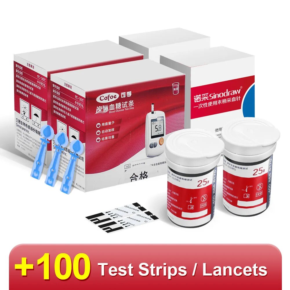 Cofoe Yili тест-полоски для глюкозы 100 pcs strips