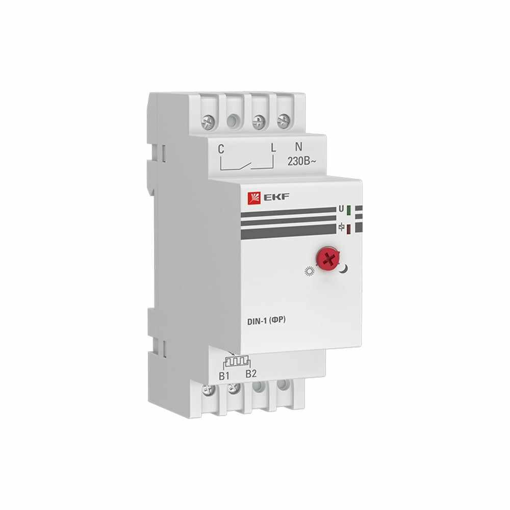 EKF Фотореле на DIN-рейку с выносным датчиком (ФР) 2-100Лк 25А 3000Вт PROxima fr-din-1-25